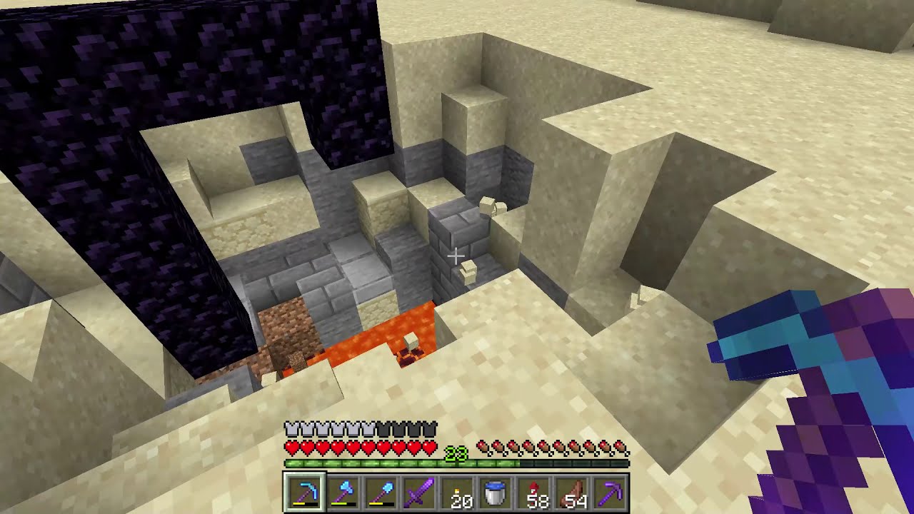 Nether Portal buried in sand - Minecraft - YouTube