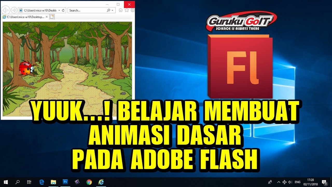 BELAJAR ADOBE FLASH/ANIMATE : MEMBUAT ANIMASI BERGERAK (DASAR) - YouTube