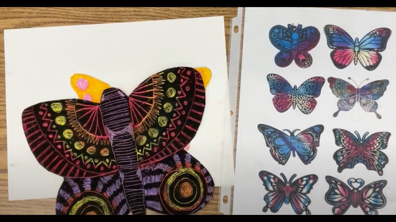 Scratch Art Butterfly Lesson 2 - YouTube