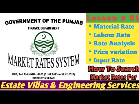 MRS ! Material Rate ! labour Rate ! Rate Analysis ! Prepare BOQ ...