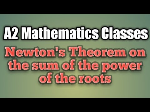 Newton's Theorem on the sum of the power of the roots - YouTube