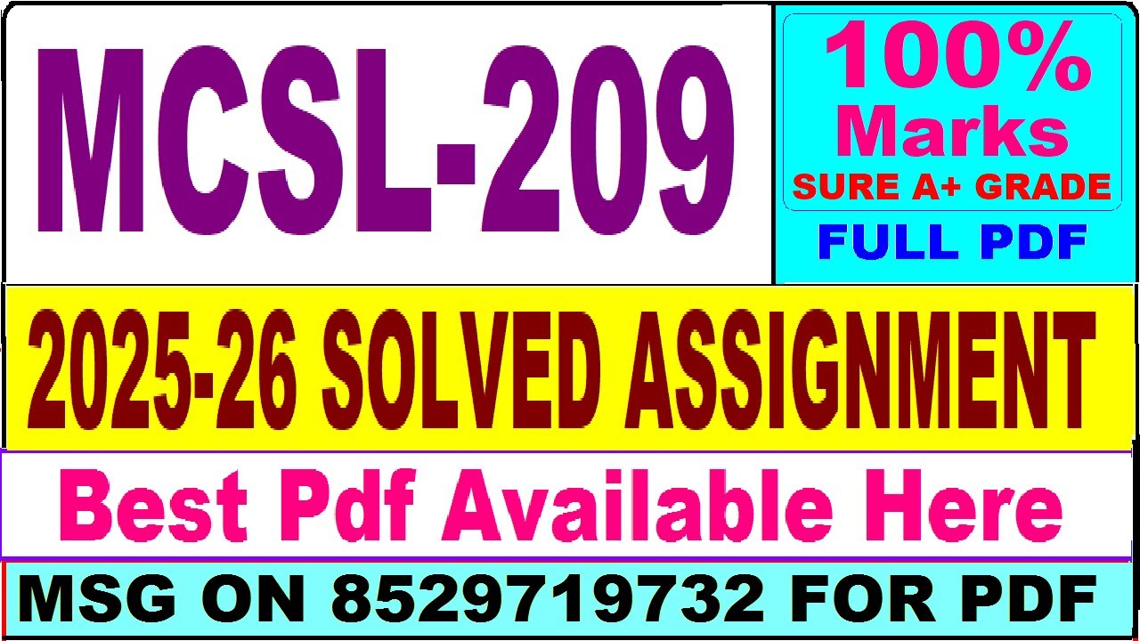 MCSL 209 solved assignment 2025-26 || mcsl 209 solved assignment 2026 ...