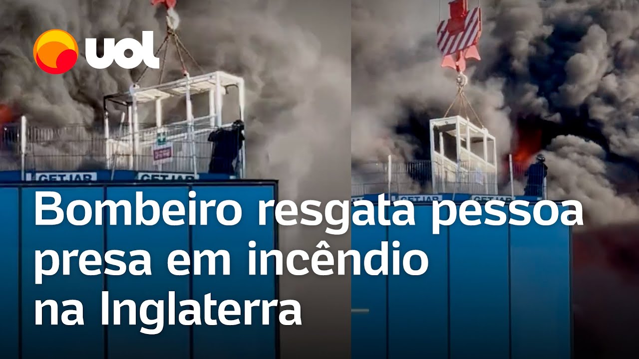 Bombeiro salva pessoa presa em prédio em chamas e é aplaudido; vídeo ...
