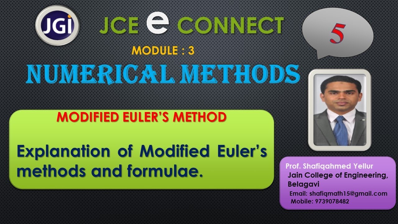 #5 || Explanation || Modified Euler's Method and formulae || By ...