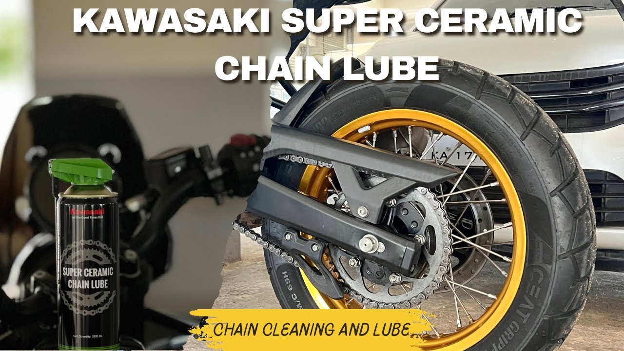 Chain cleaning and lube | Kawasaki super ceramic chain lube | Himalayan ...