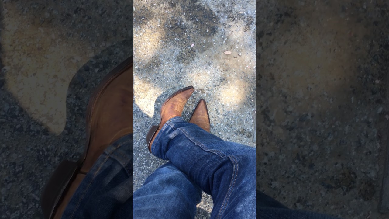 Sharp Toe, Underslung Heel, Brown Calf Cowboy Boots - YouTube