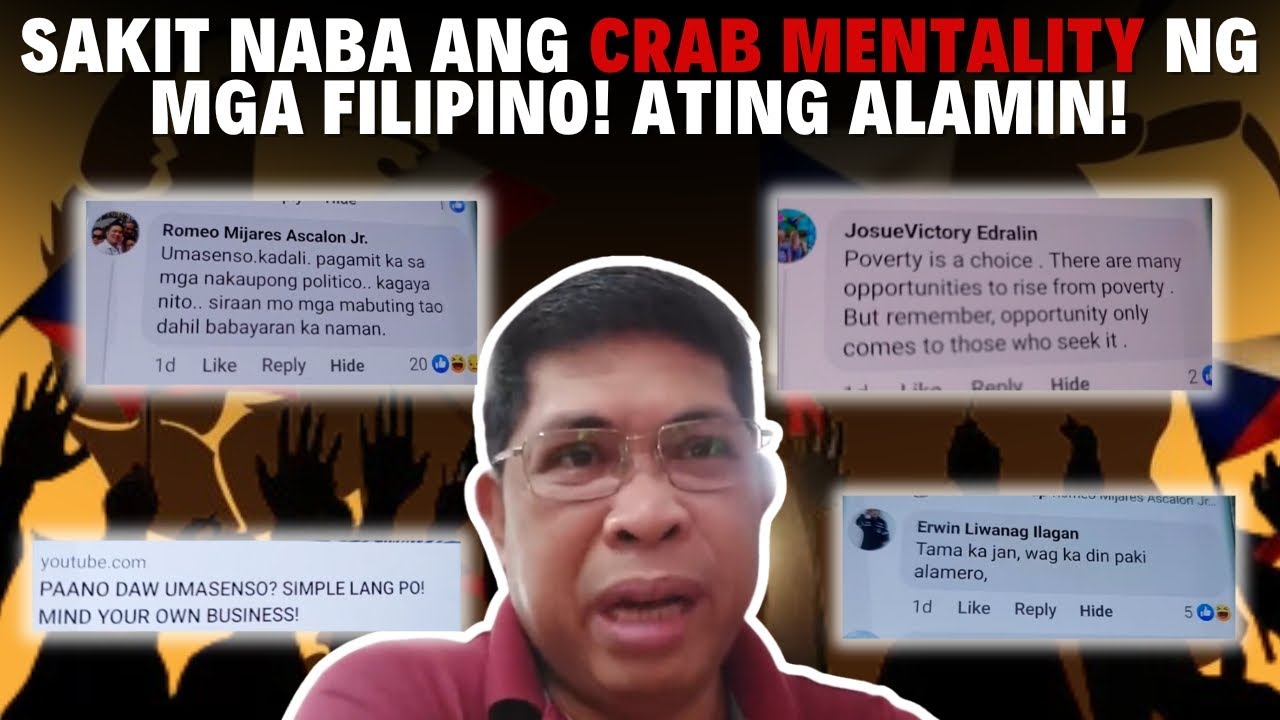 SAKIT NABA ANG CRAB MENTALITY NG MGA FILIPINO! ATING ALAMIN! - YouTube