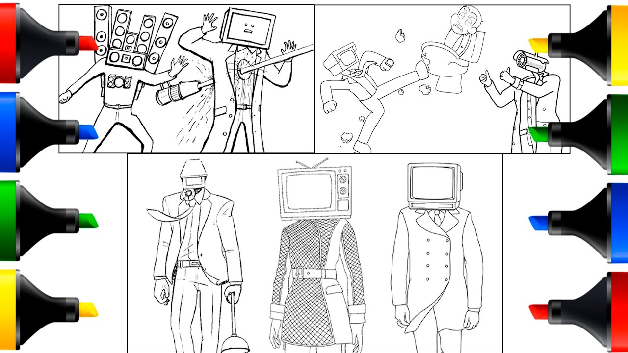 SKIBIDI TOILET Coloring Pages Season 2 / How to color / All Skibidi ...