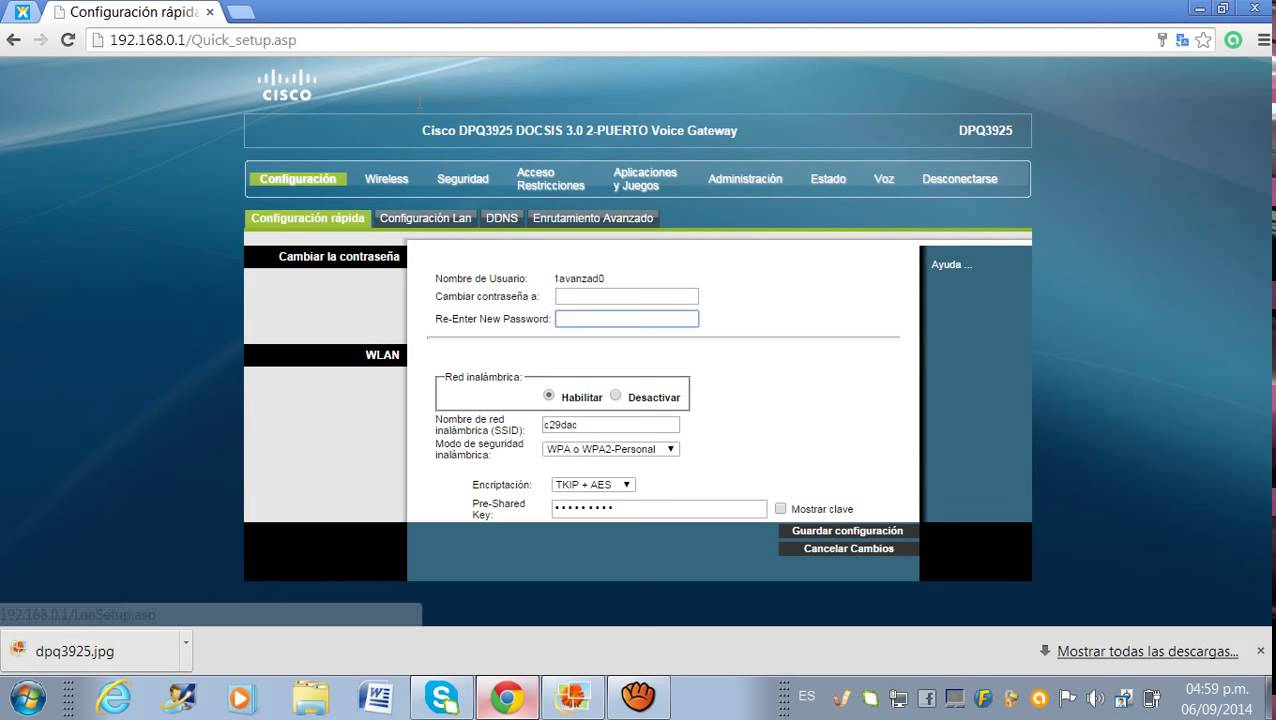 Configurar router cisco de claro 2015 dpq3925 - YouTube