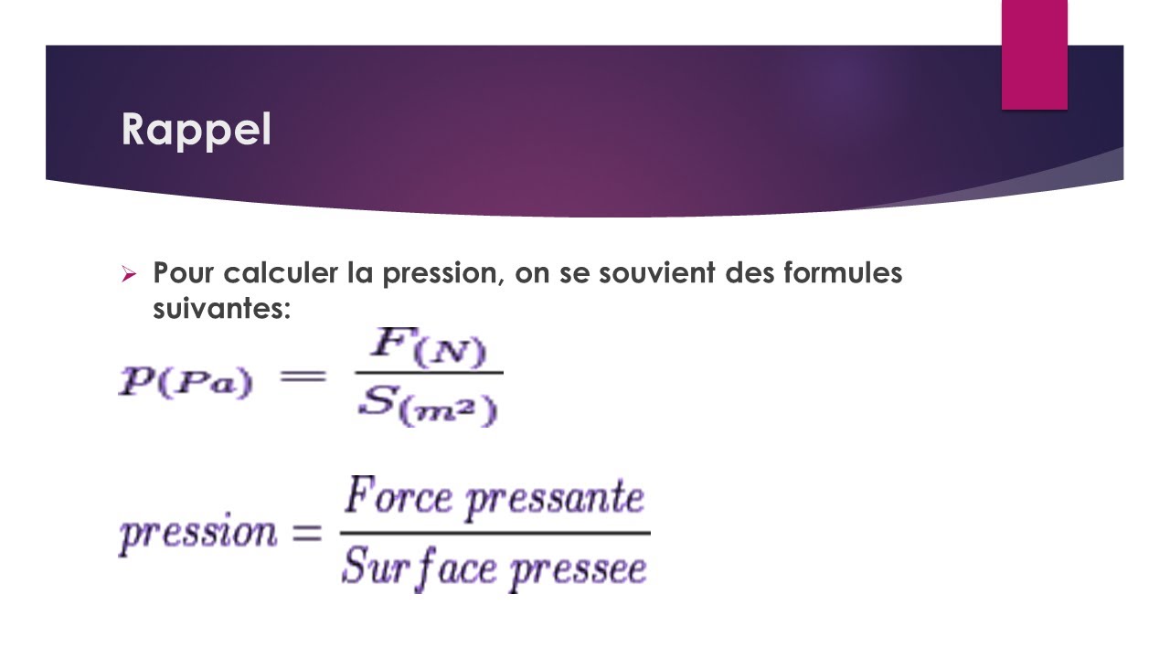 La Notion de pression 1 - YouTube