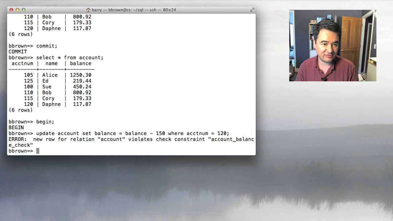 Database Transactions, part 2: Examples - YouTube