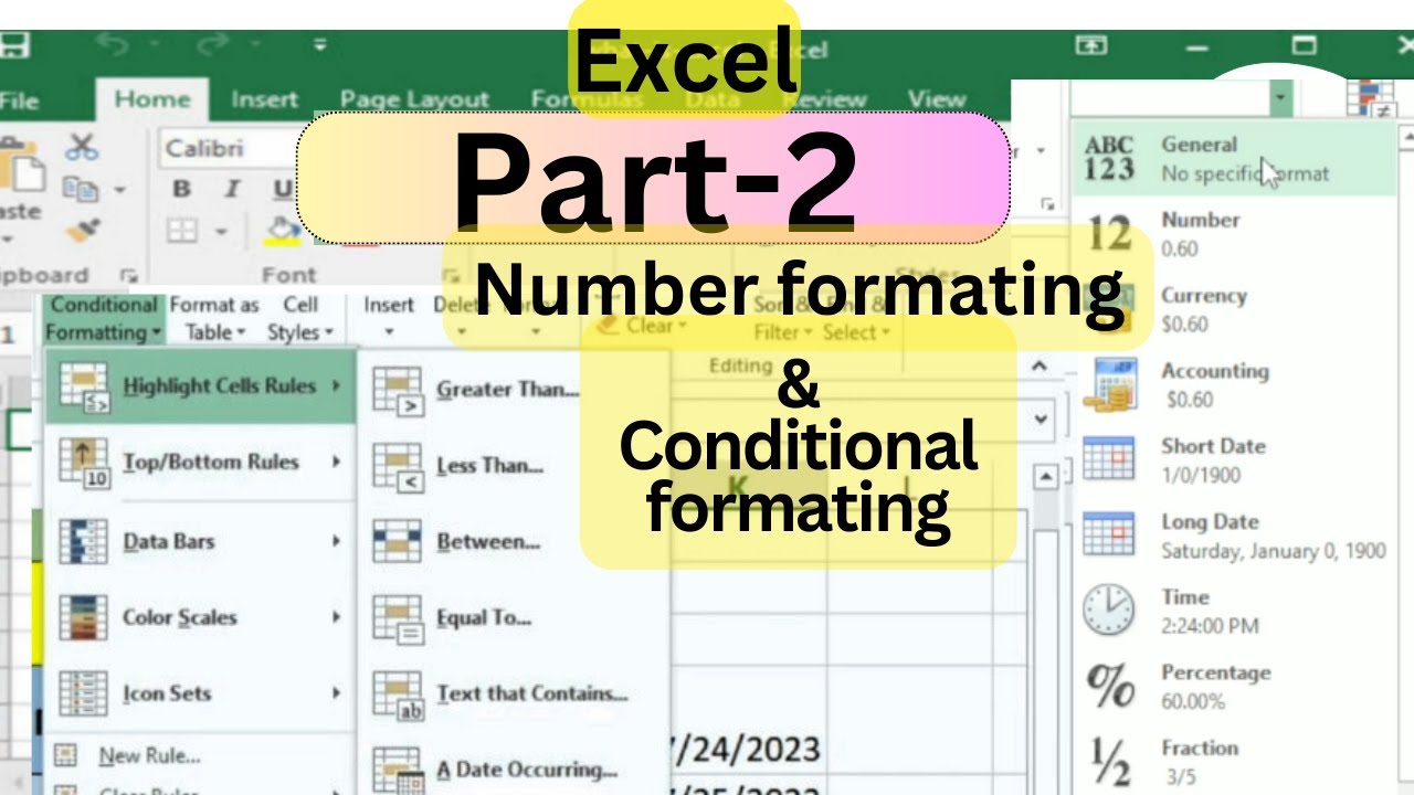 Ms Excel Part 2 Conditional Formating And Number Format In Excel Home Mene In Excelexcel 5862