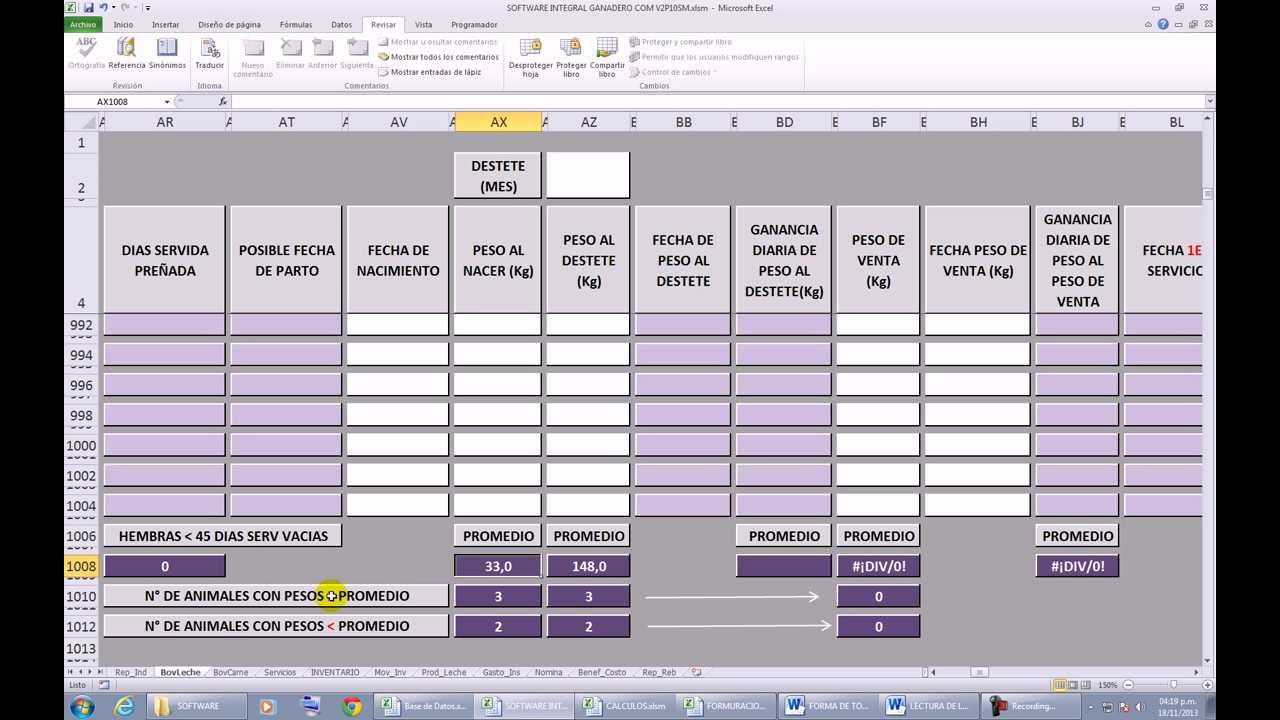 Cálculos de Materia Seca (Software Ganadero Integral) - YouTube