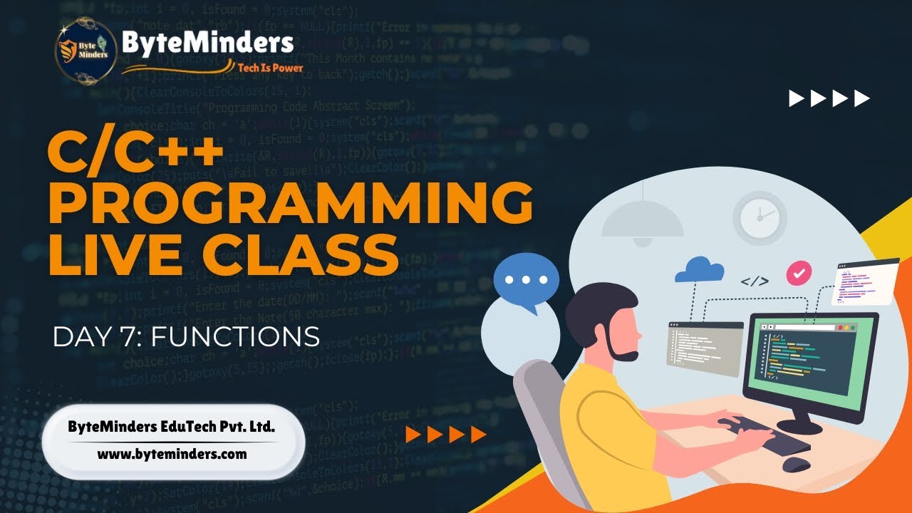 C Programming Live Class | Day 9 - Function | ByteMinders EduTech Pvt. Ltd. - YouTube