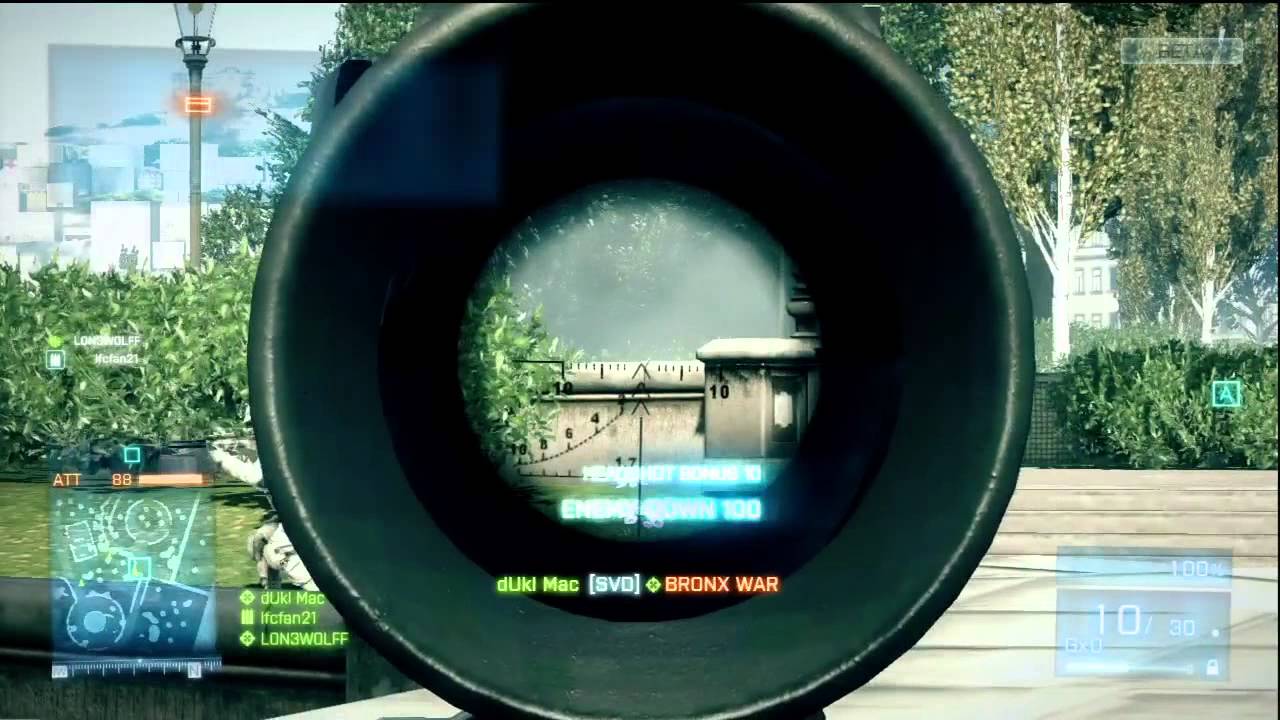 Battlefield 3 sniper gameplay (HD) (XBOX) - YouTube
