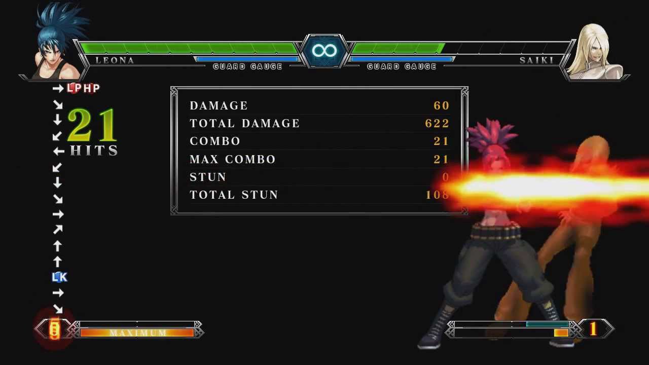 KOF XIII: Leona simple HD combo - YouTube