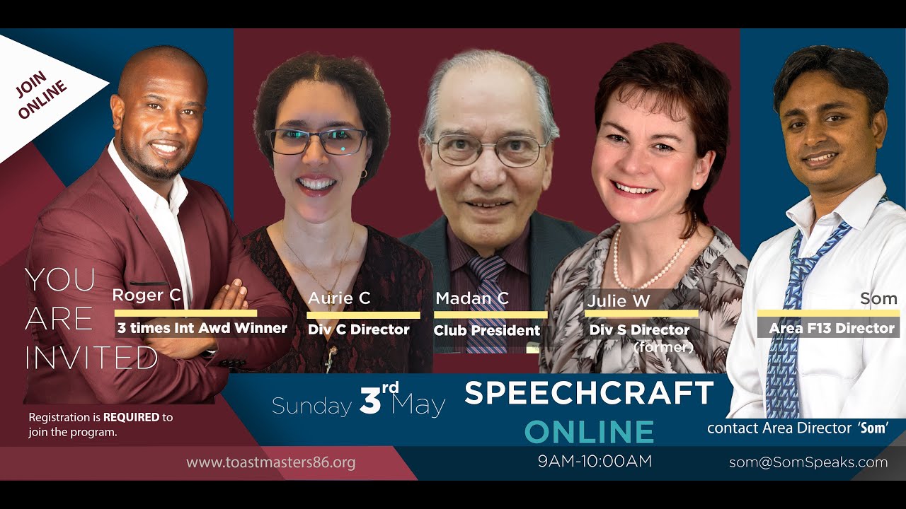 Online Speechcraft Program District 86 Toastmasters - YouTube