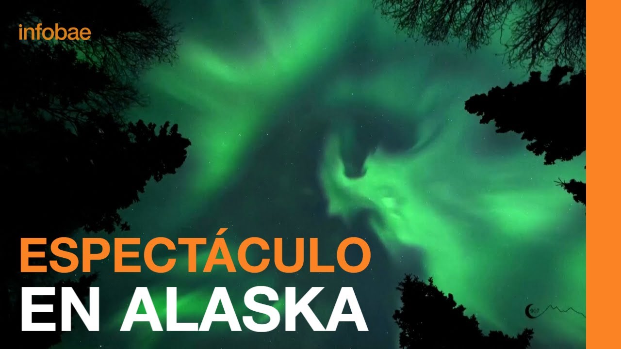 Una espectacular aurora boreal llenó de color el cielo de Alaska - YouTube