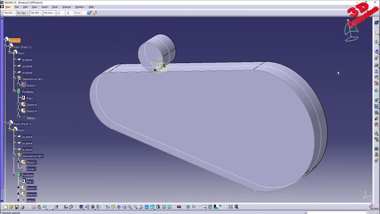 Catia V5 DMU - Roll curve Joint Simulation - YouTube