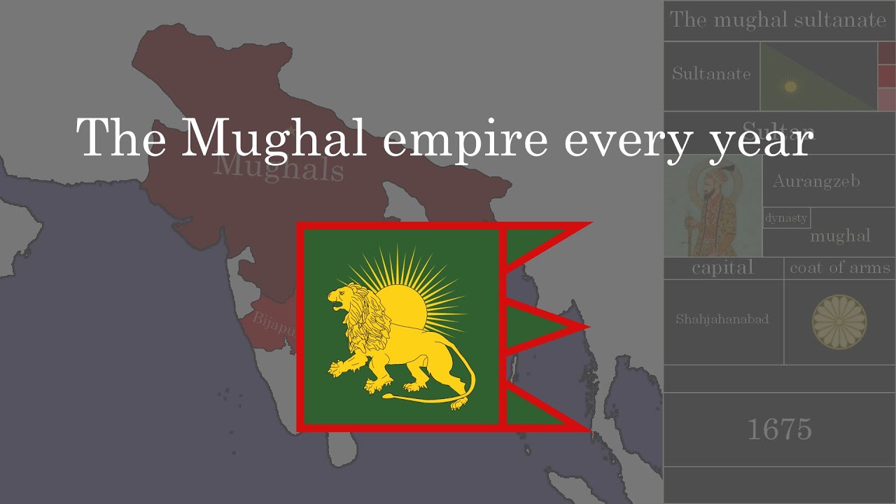 The mughal sultanate | every year 1526-1857 | rise and fall - YouTube