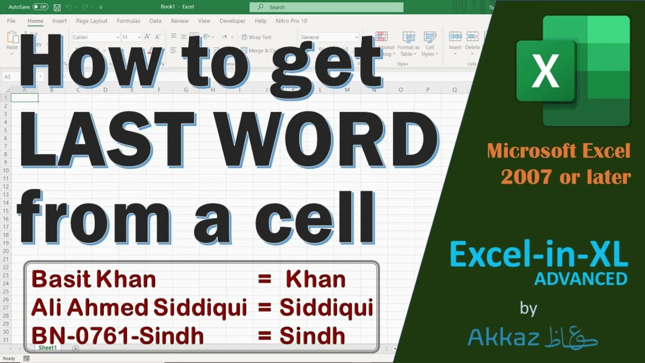 How To Extract Last Word From A Cell Extract Last Name YouTube How To Extract Last Word From A Cell Extract Last Name YouTube