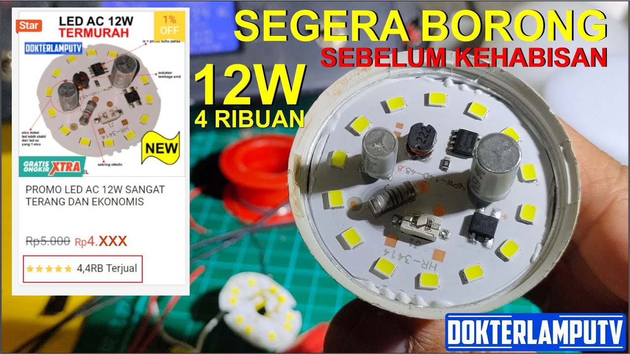 BURUAN BELI LED AC 12 WATT TERMURAH DI SHOPE UNTUK SERVIS LAMPU LED ...