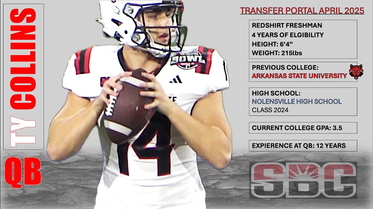 TY Collins QB Transfer Portal Film April 2025 - YouTube