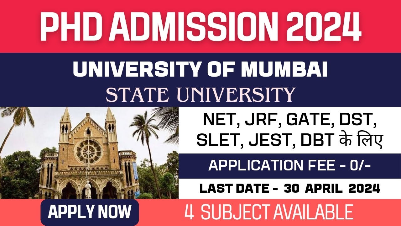 New PhD Admission 2024 | University of Mumbai | State Govt University ...