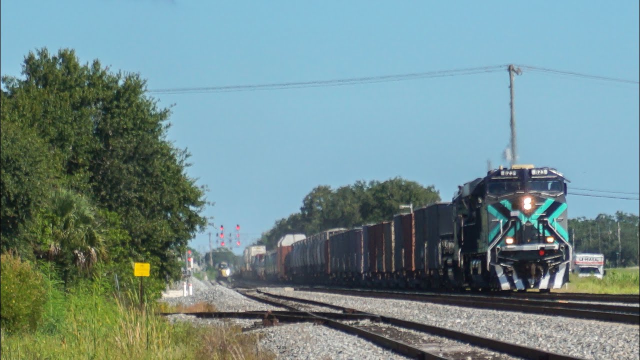 FEC 103 meets with brightline at Bonaventure - YouTube