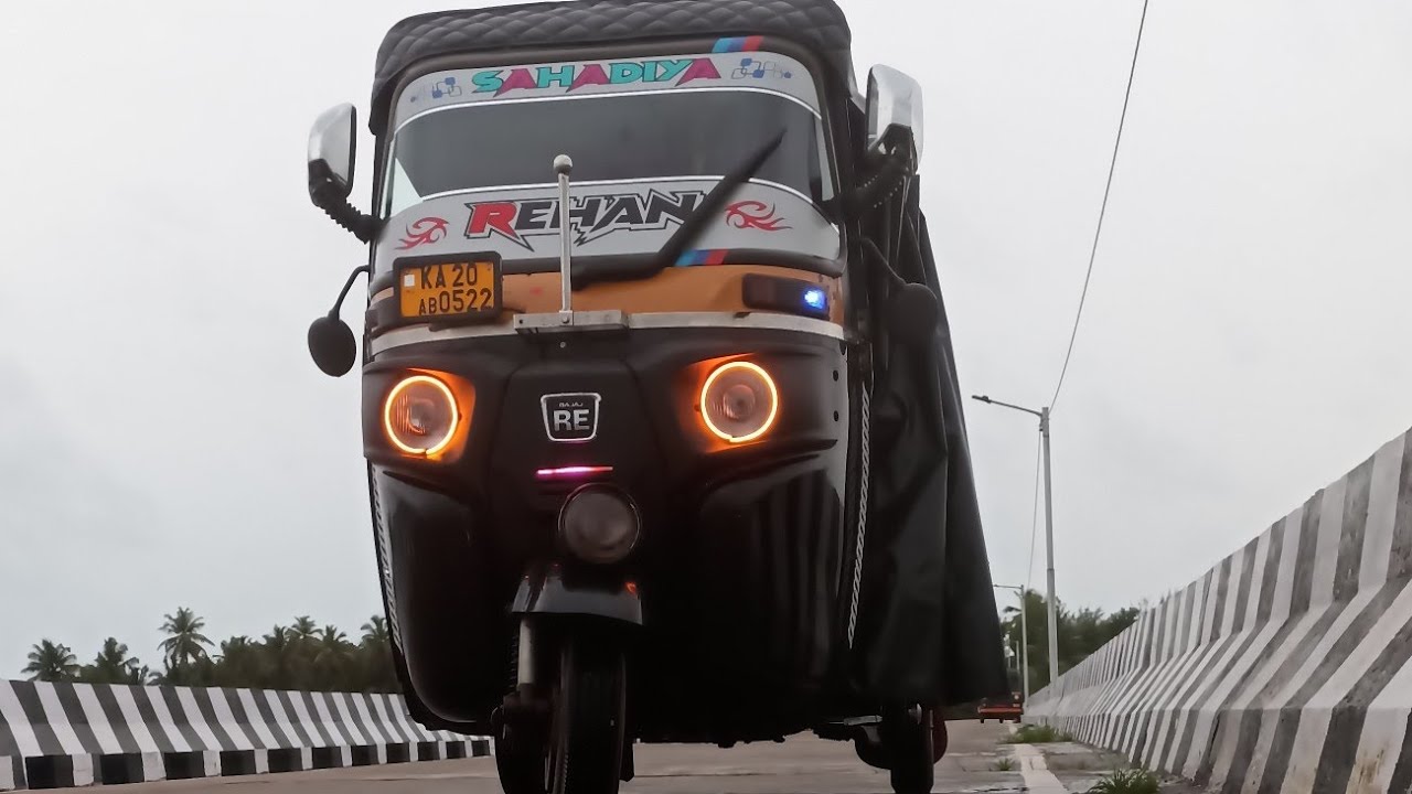 Bajaj Bs6 Auto Rickshaw modified | And driving|night lighting - YouTube