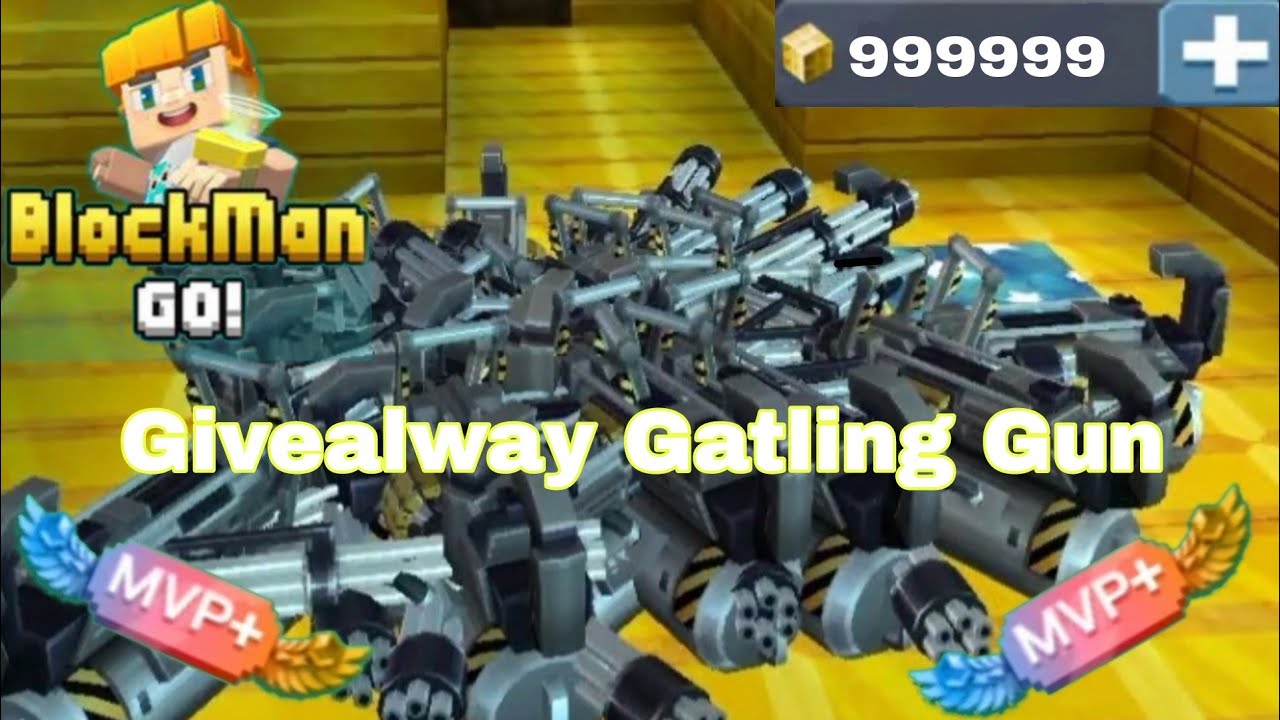 Unlimited gatlinggun givealway in skyblock (Blockman Go) - YouTube