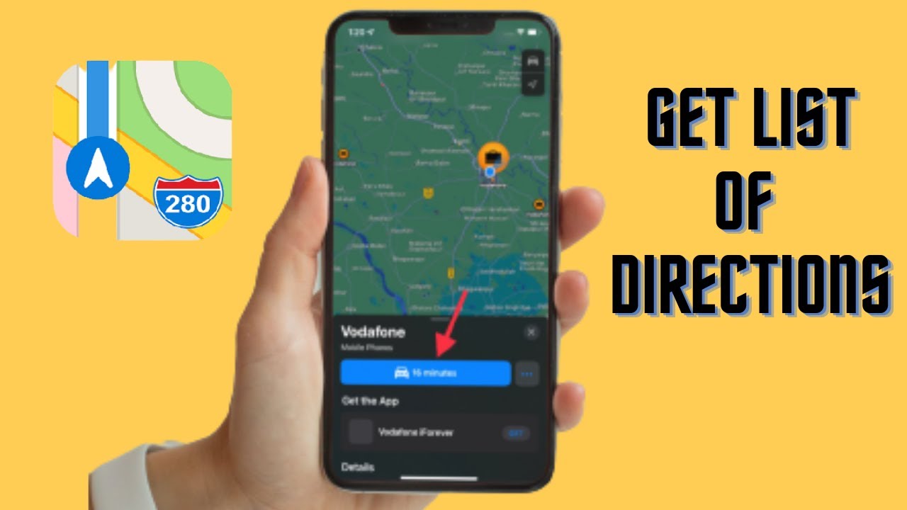 How to Get List of Directions in Apple Maps on iPhone and iPad - YouTube