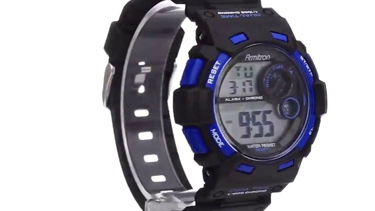 Armitron Sport Men's 40 8295BLU Digital Chronograph Black and Blue ...