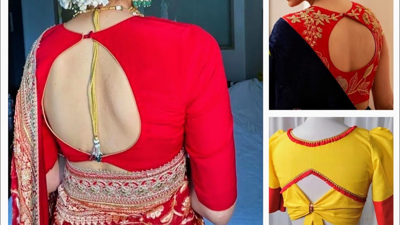 🎊latest blouse back neck design /blouse design/ blausee design 2024 ...