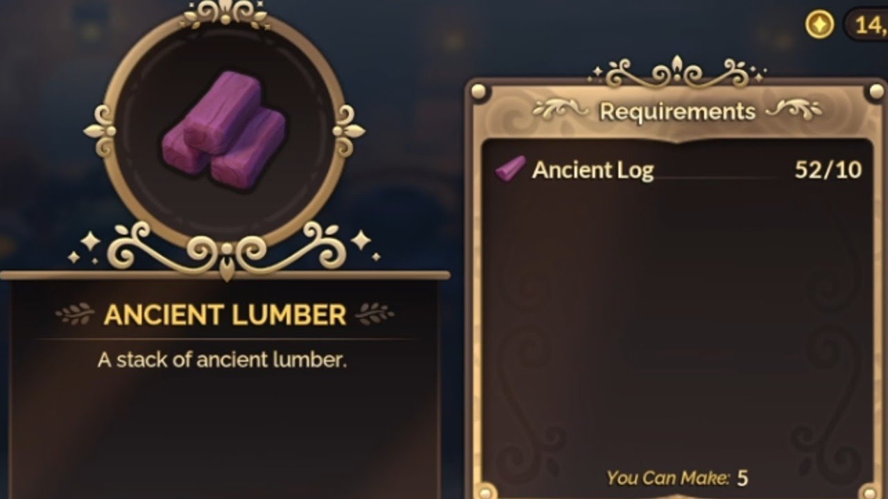 How to Make Ancient Lumber in Fae Farm - YouTube