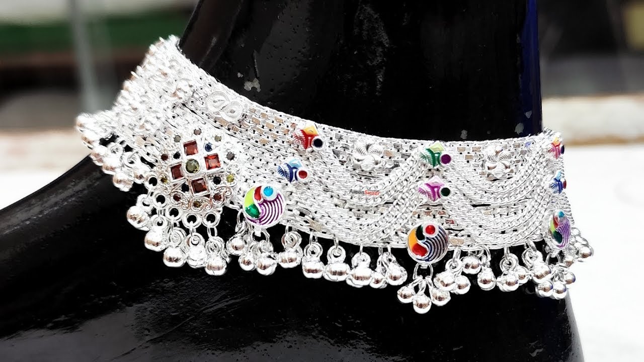Latest Heavy Weight Bridal Silver Payal Design | Chandi Ki Dulhan Payal ...