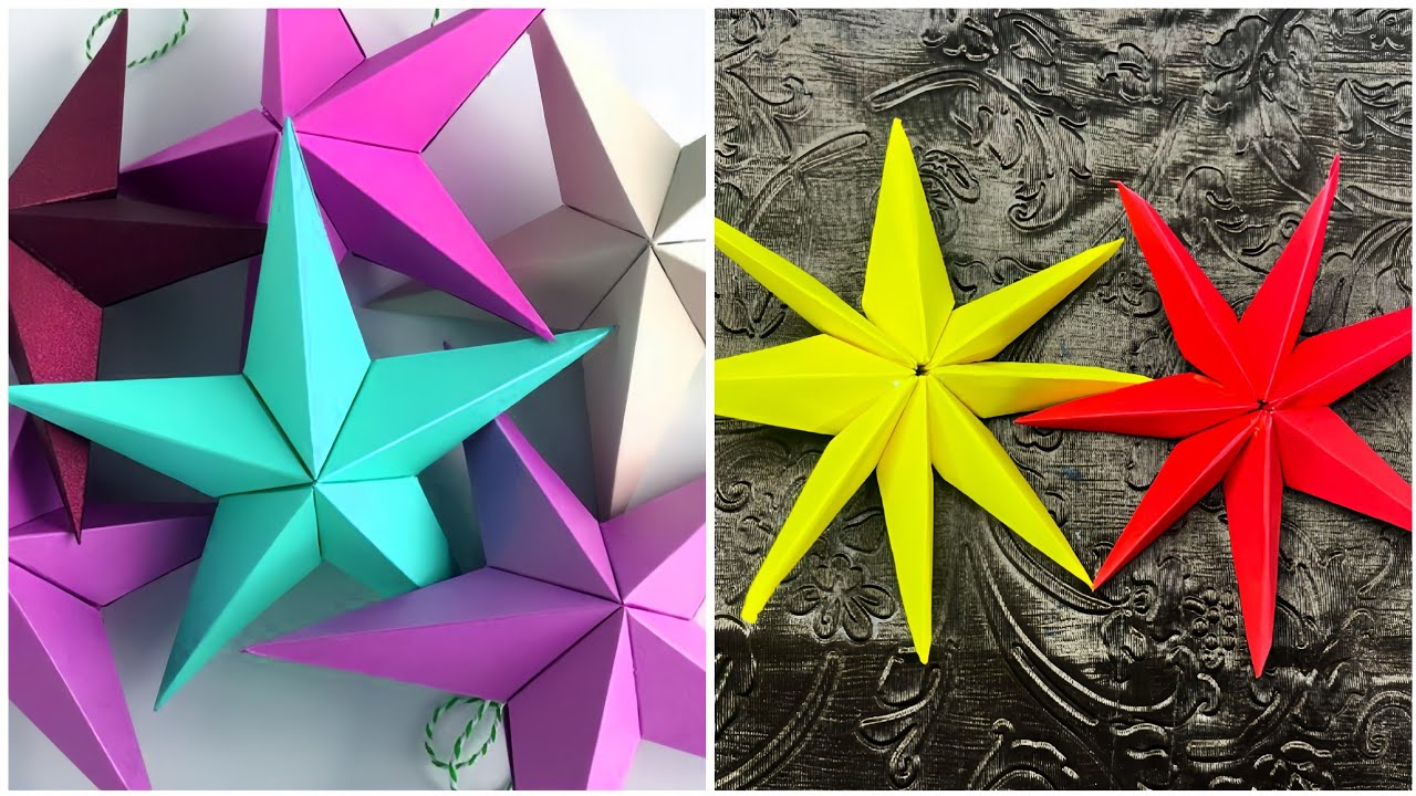 How to Make 3D Star for your ChristmasDecoration |Paper Craft - YouTube
