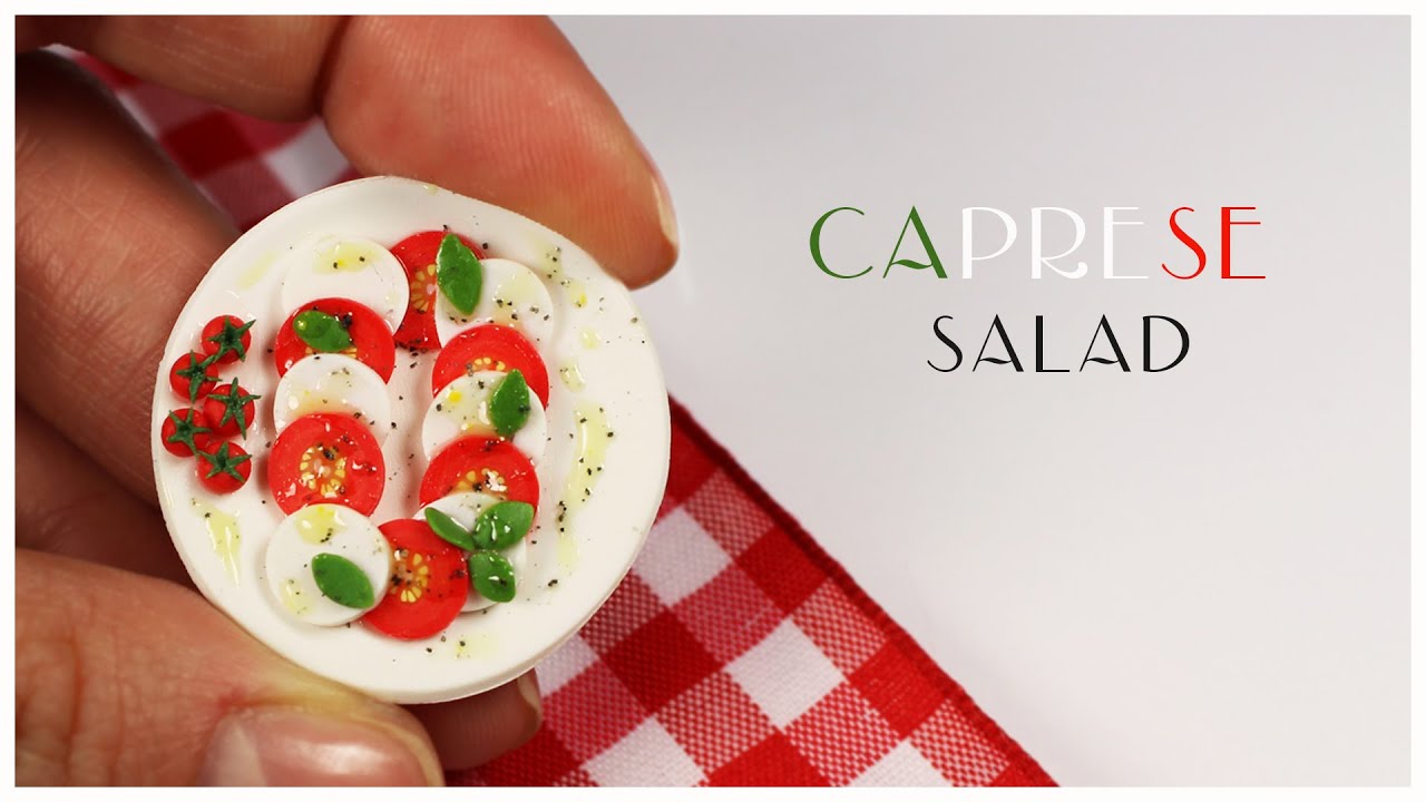 polymer clay Caprese Salad TUTORIAL - YouTube