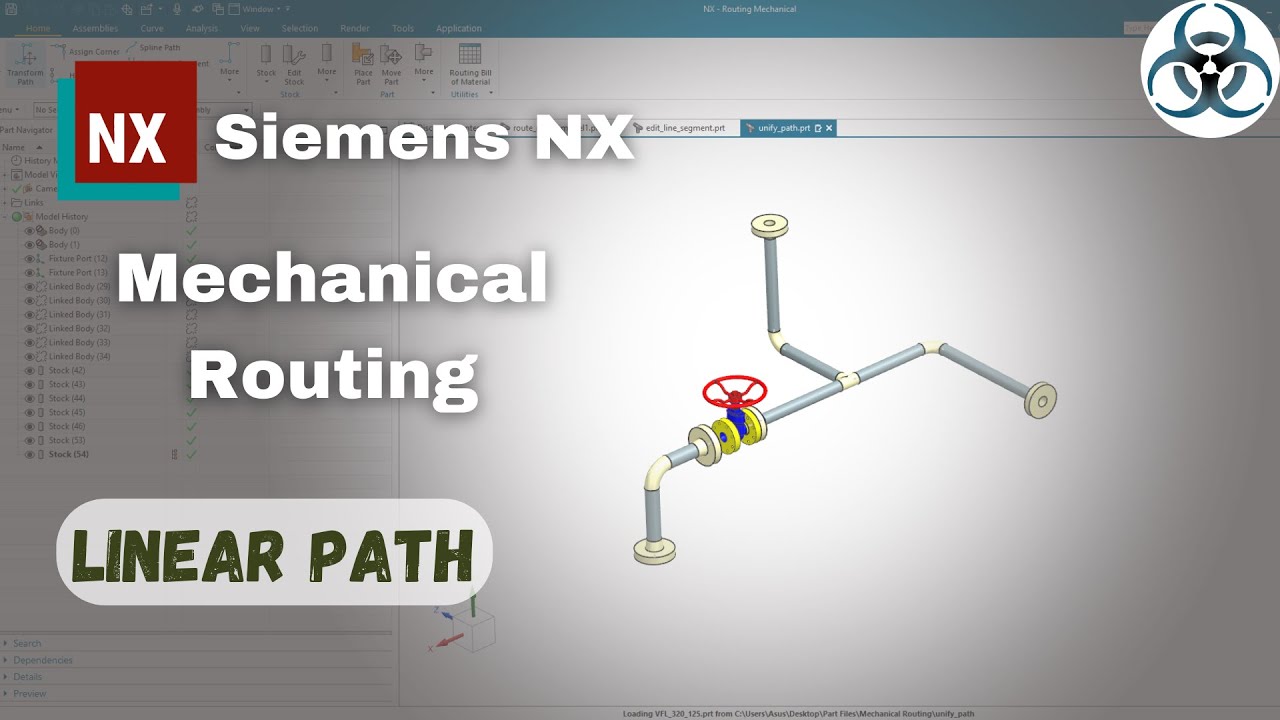 Siemens NX 2306 - Mechanical Routing || Linear Path - YouTube