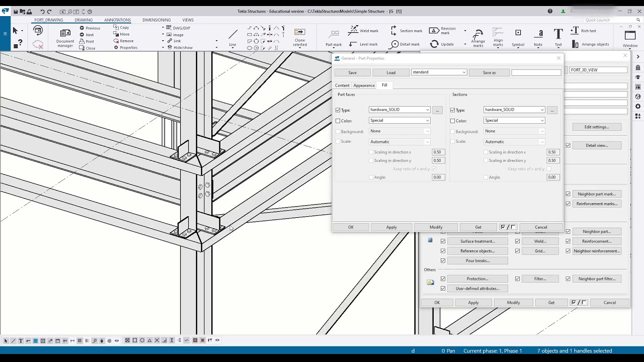 Tekla Structures Ga Drawing Settings Youtube