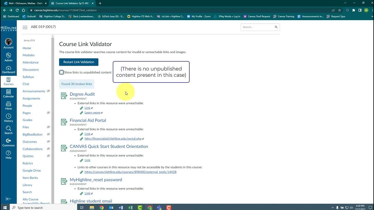 Link Validator Tool (for instructors) - YouTube