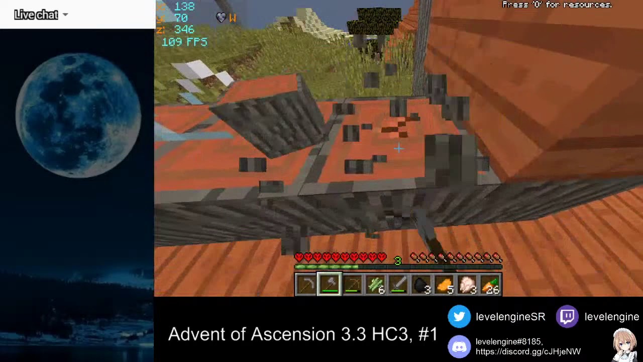 MINECRAFT Livestreams ~ Advent of Ascension 3.3 Hardcore ATTEMPT 3 ...
