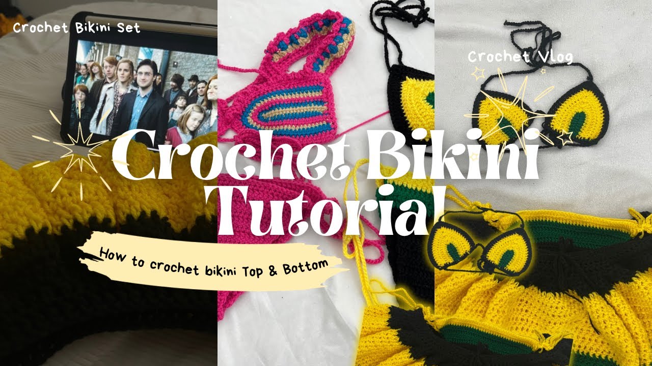 Crochet Bikini Set Tutorial: How to create a crochet bikini top and ...