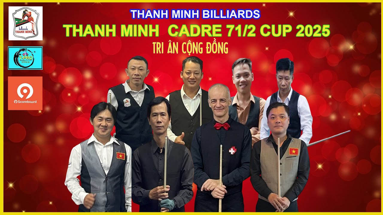 Bida HOÀNG VIỆT gặp MINH QUÂN giải cadre 71/2 top 8 cúp THANH MINH ...