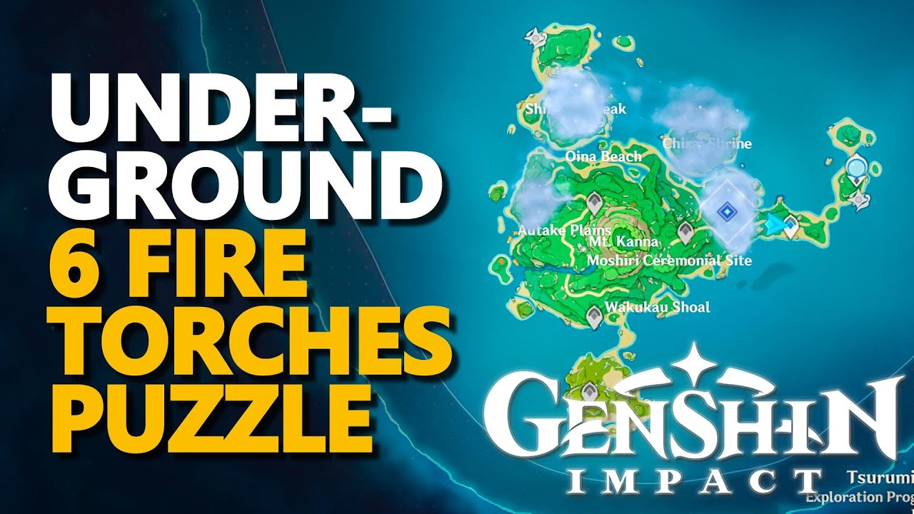 6 Underground Fire Torches Puzzle Genshin Impact Tsurumi Island - YouTube