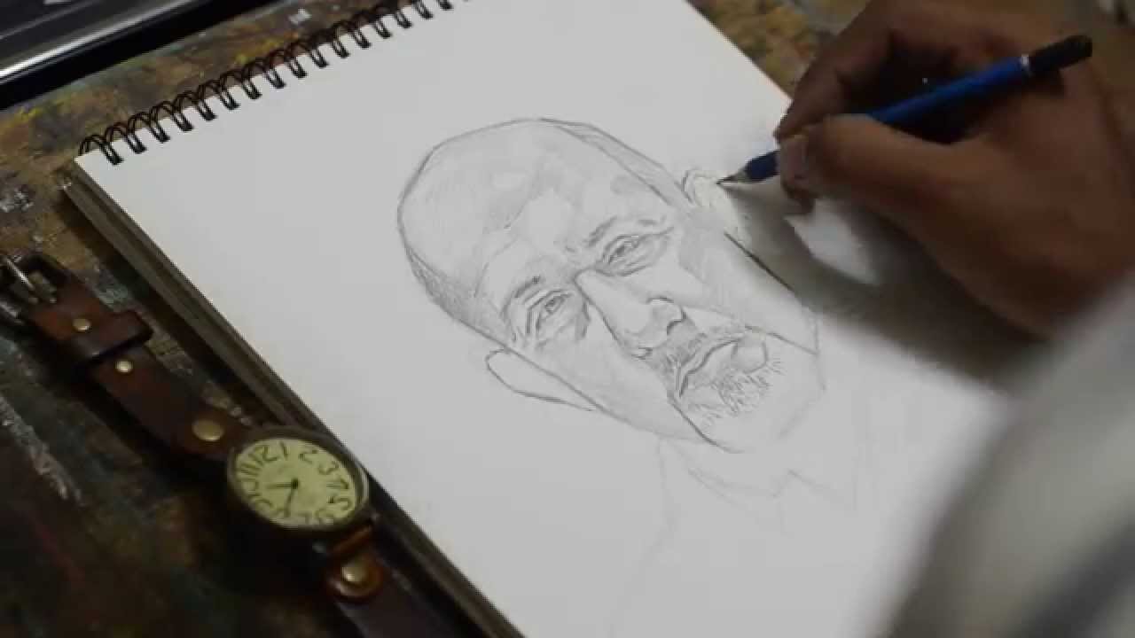 Breaking Bad art- Mike. A quick pencil sketch by Prajwal Acharya - YouTube