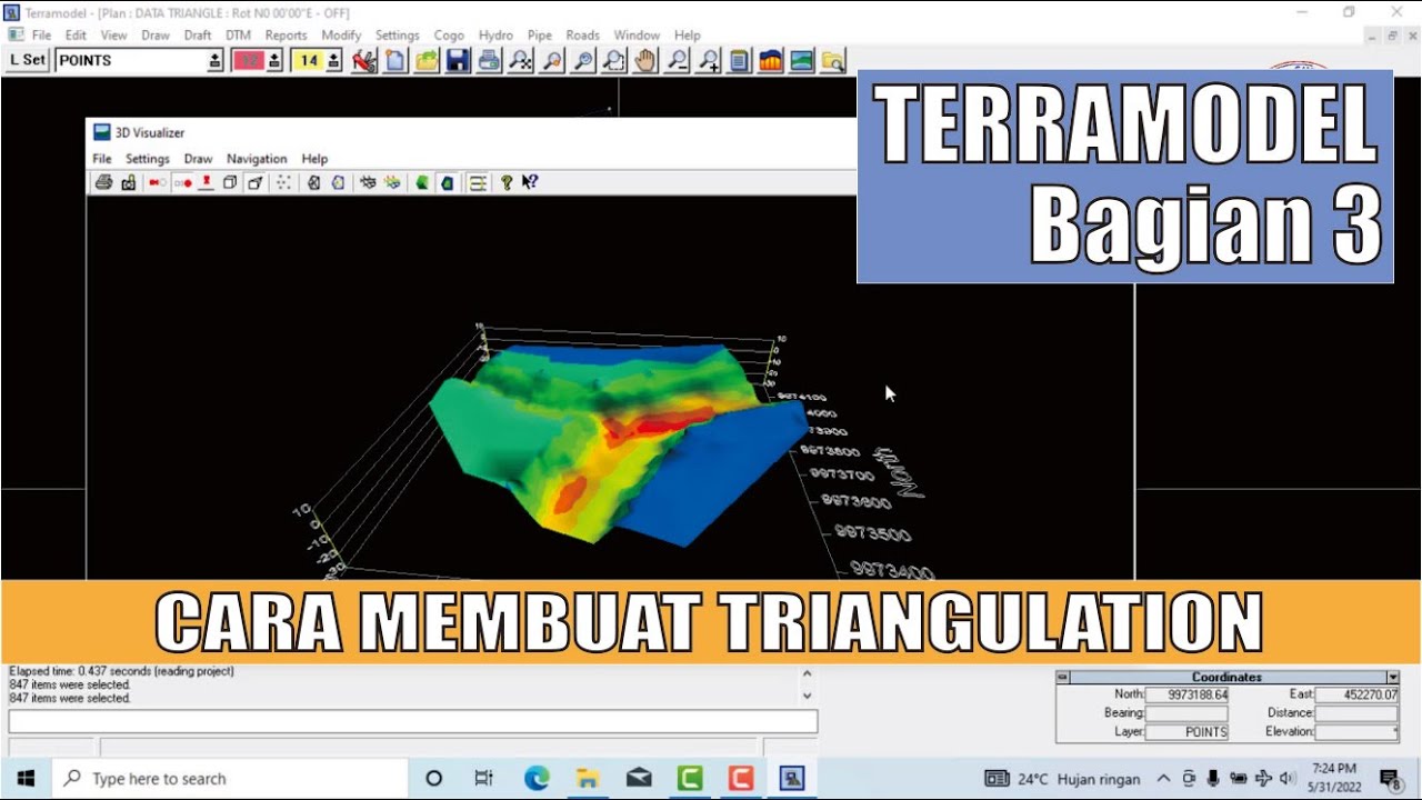 Cara membuat triangulation - belajar terramodel bagian 3 - YouTube