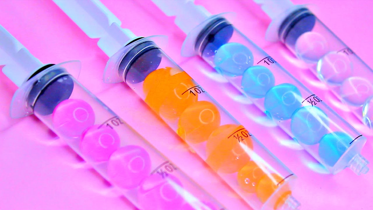 How to Crush Orbeez in Magic Syringe Toy 개구리알 워터볼 무지개 칵테일 만들기 - YouTube