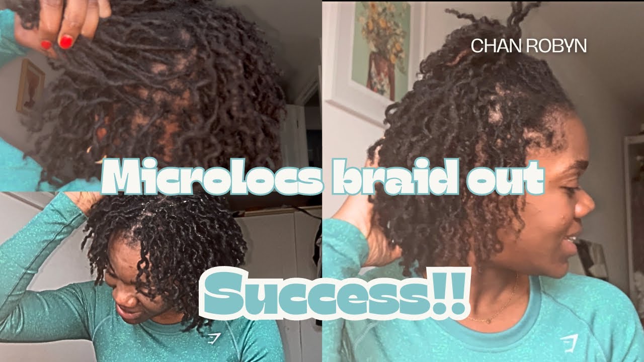 Successful Microlocs braid out on fine hair 😍🤍 love it!! Microlocs ...