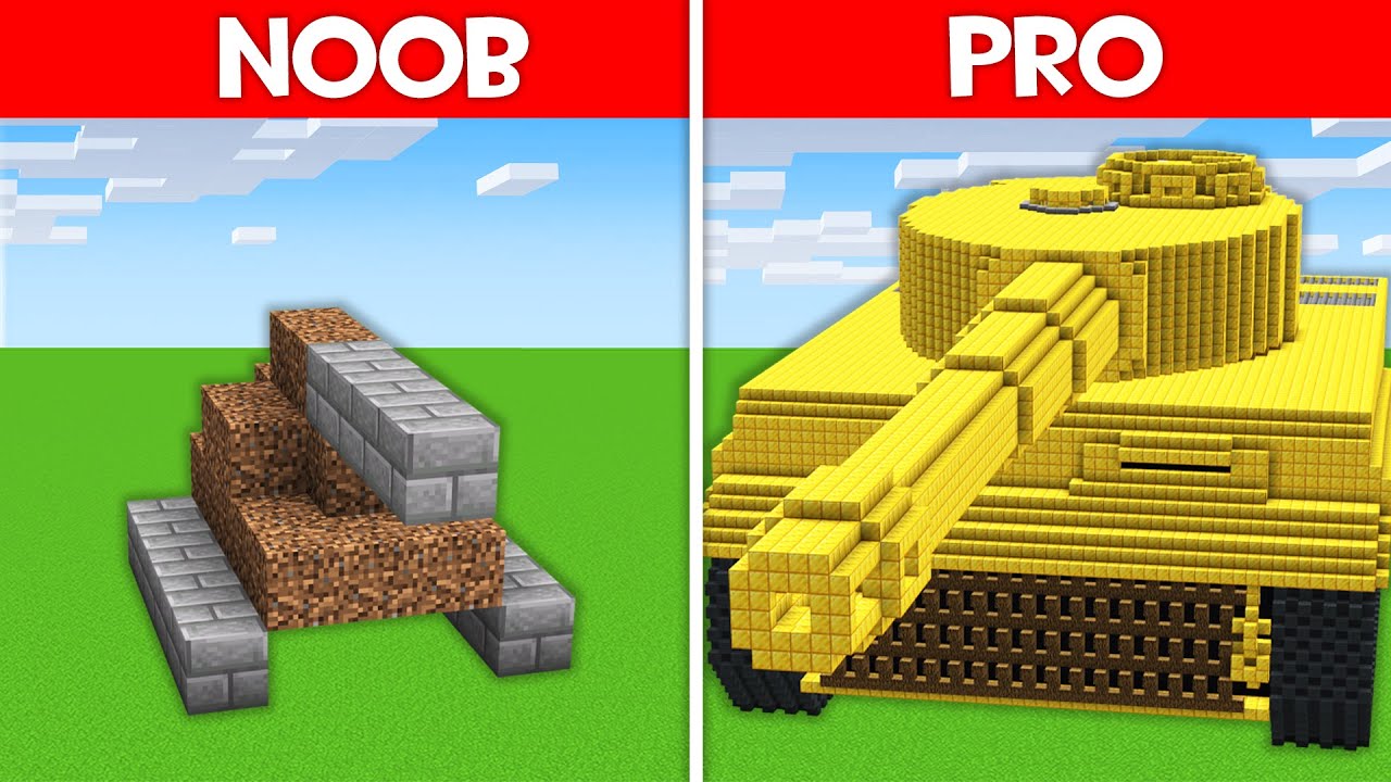 Minecraft Battle: TANK BASE BUILD CHALLENGE - NOOB vs PRO vs HACKER vs ...
